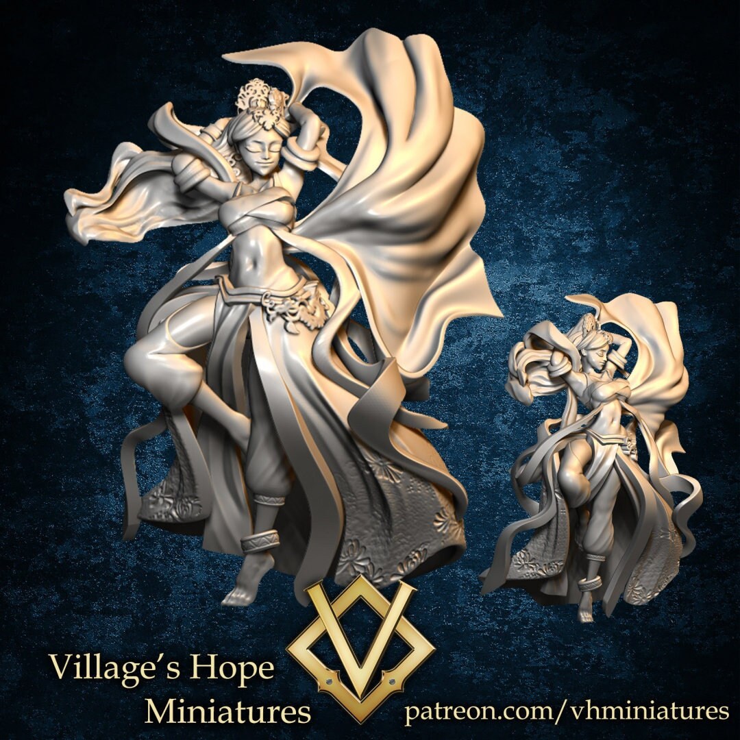 Female Dancer - 28mm Dnd Miniature - Village's Hope Miniatures - Etsy
