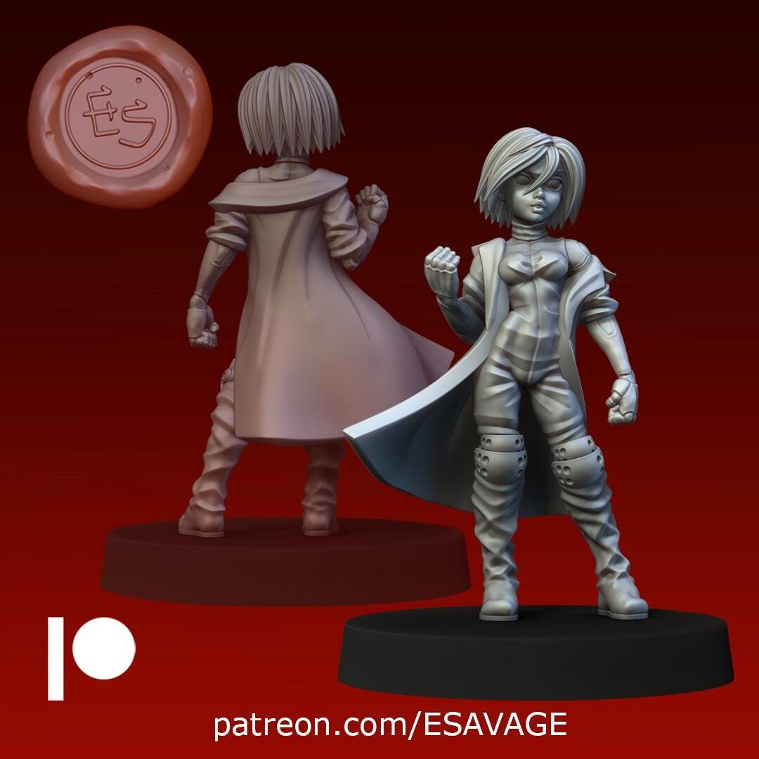 Cyborg Angel of Battle 32mm Dnd Miniature - Ethan Savage Studios - Etsy