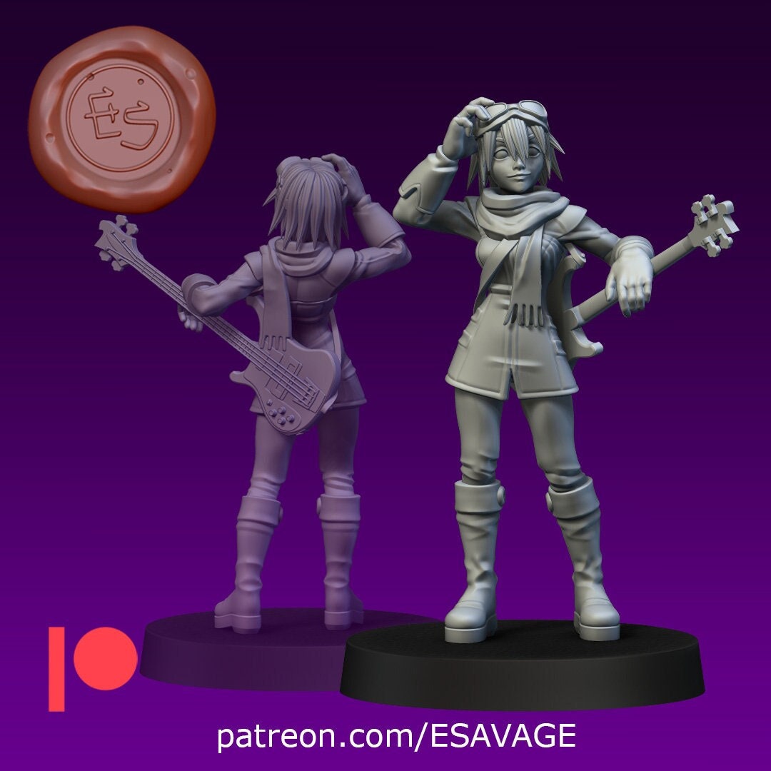 Drive by Moped Guitarist 32mm Dnd Miniature Ethan Savage Studios - Etsy