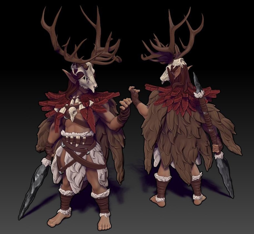 Fara-isil, Ancient Elf Druid 32mm Miniature - Twin Goddess Miniatures ...