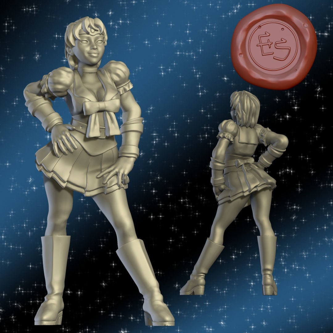 Mercury's Sailor Warrior 32mm Dnd Miniature - Ethan Savage Studios - Etsy