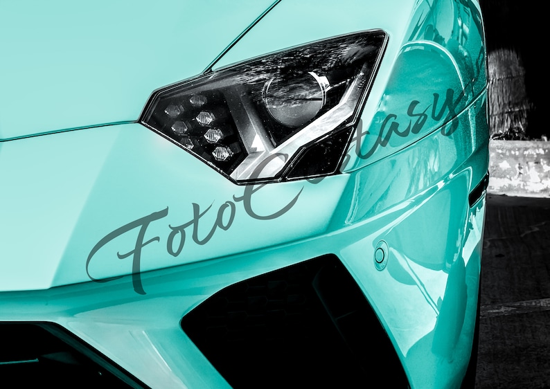 Cyan Lamborghini Aventador Gifts for Car Lovers Car Photography Sports ...