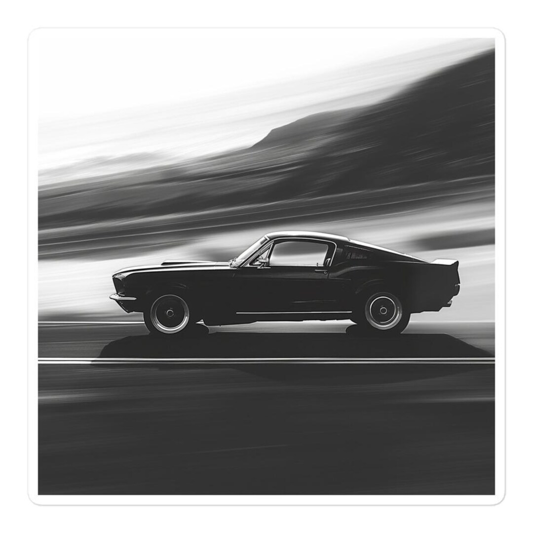 Classic Car Vinyl Sticker – Mustang Fastback Decal – Automotive Art for ...