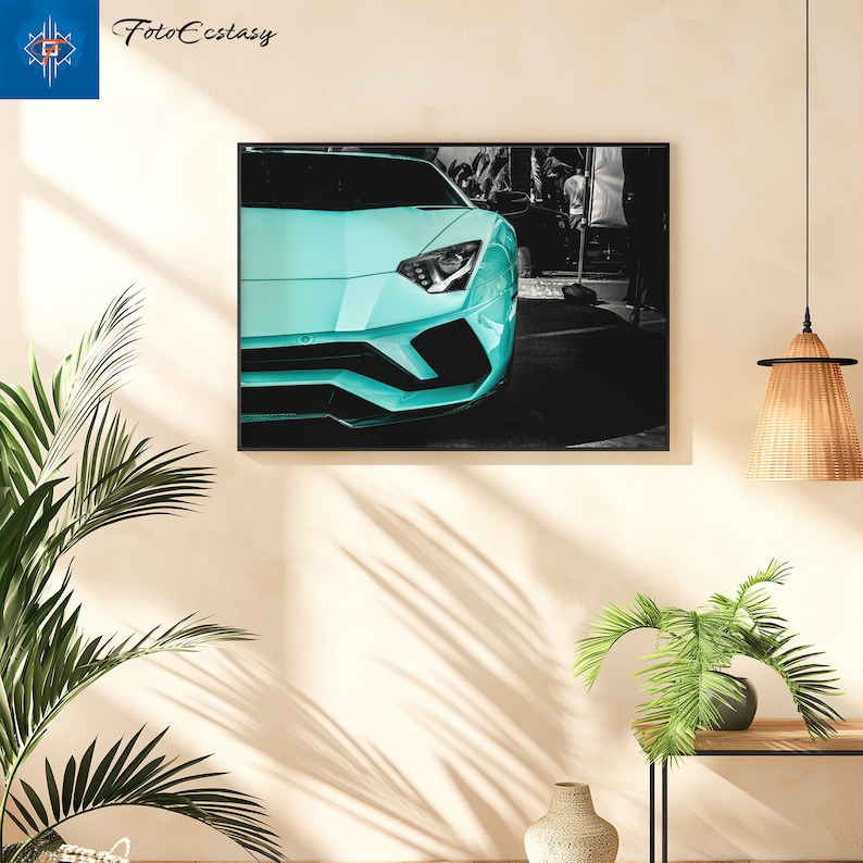 Cyan Lamborghini Aventador Gifts for Car Lovers Car Photography Sports ...