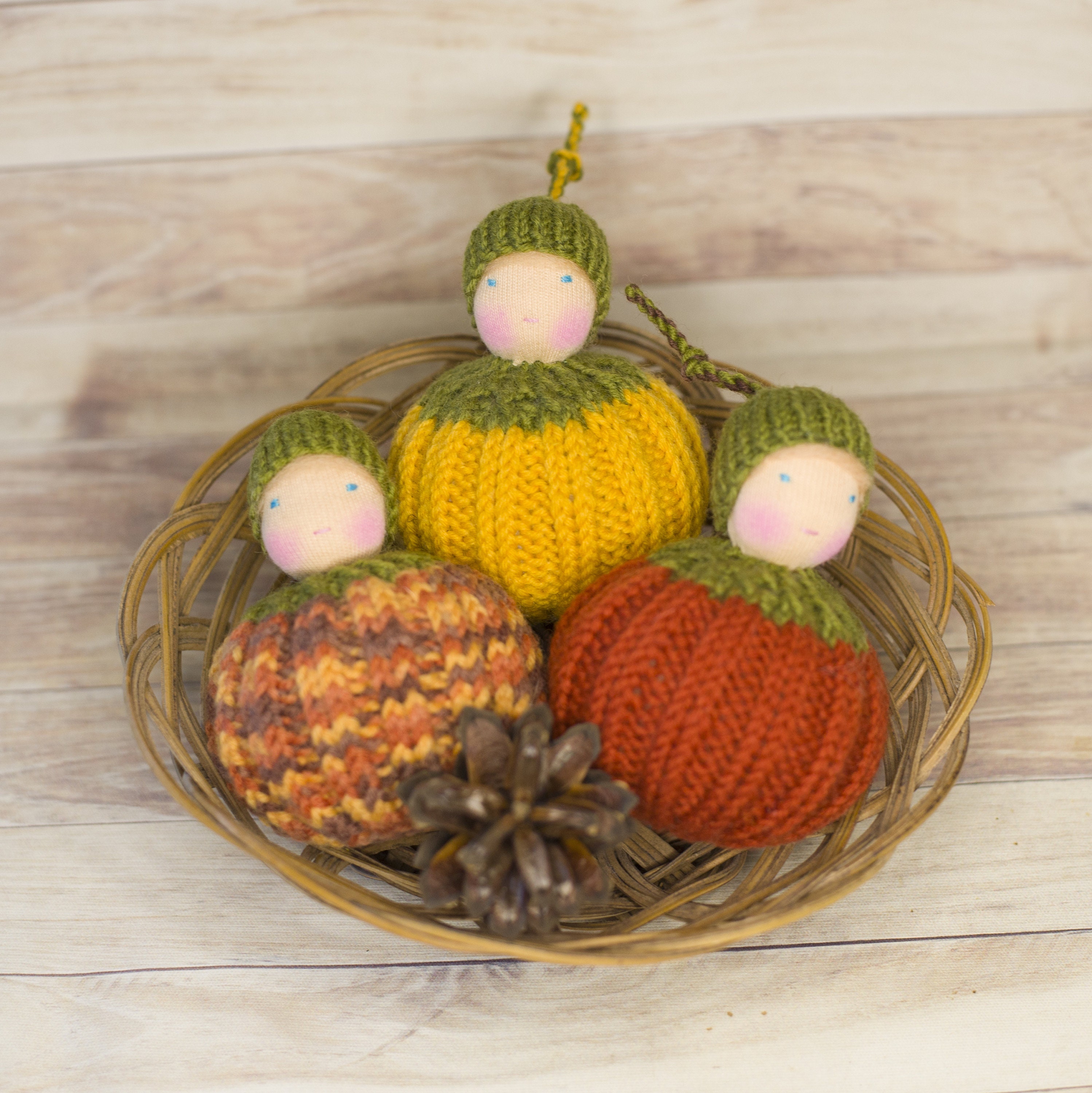 Hand Knitted Waldorf Pumpkin Doll: Autumn Decor Toy - Etsy
