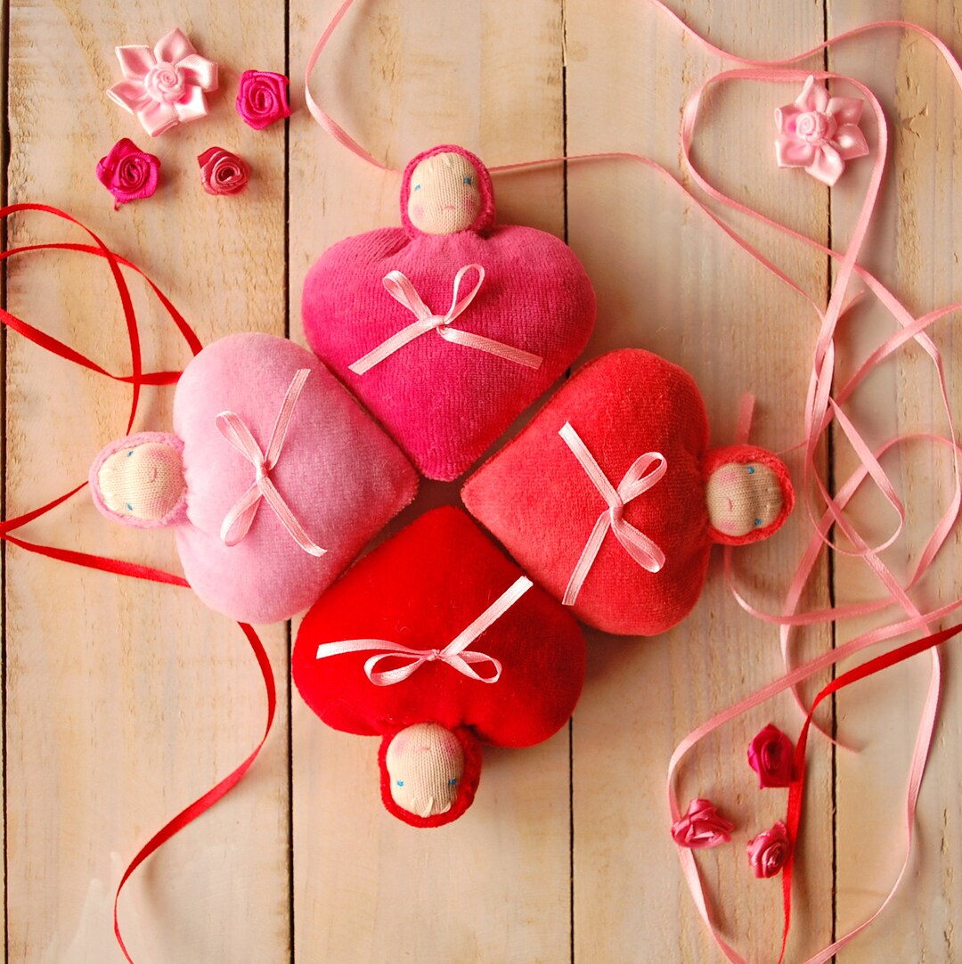 Heart Doll Valentine's Day Gift Waldorf Inspired Small Doll Waldorf ...
