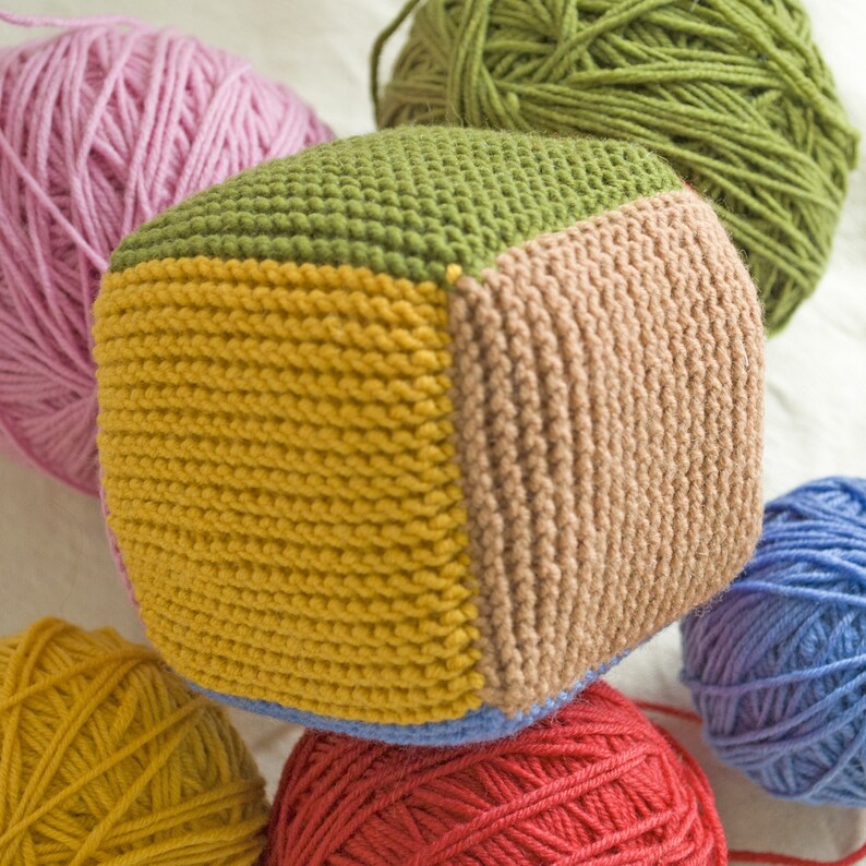 Multicolor Soft Cube Knitted Baby Block Waldorf Montessori Sensory Toy ...