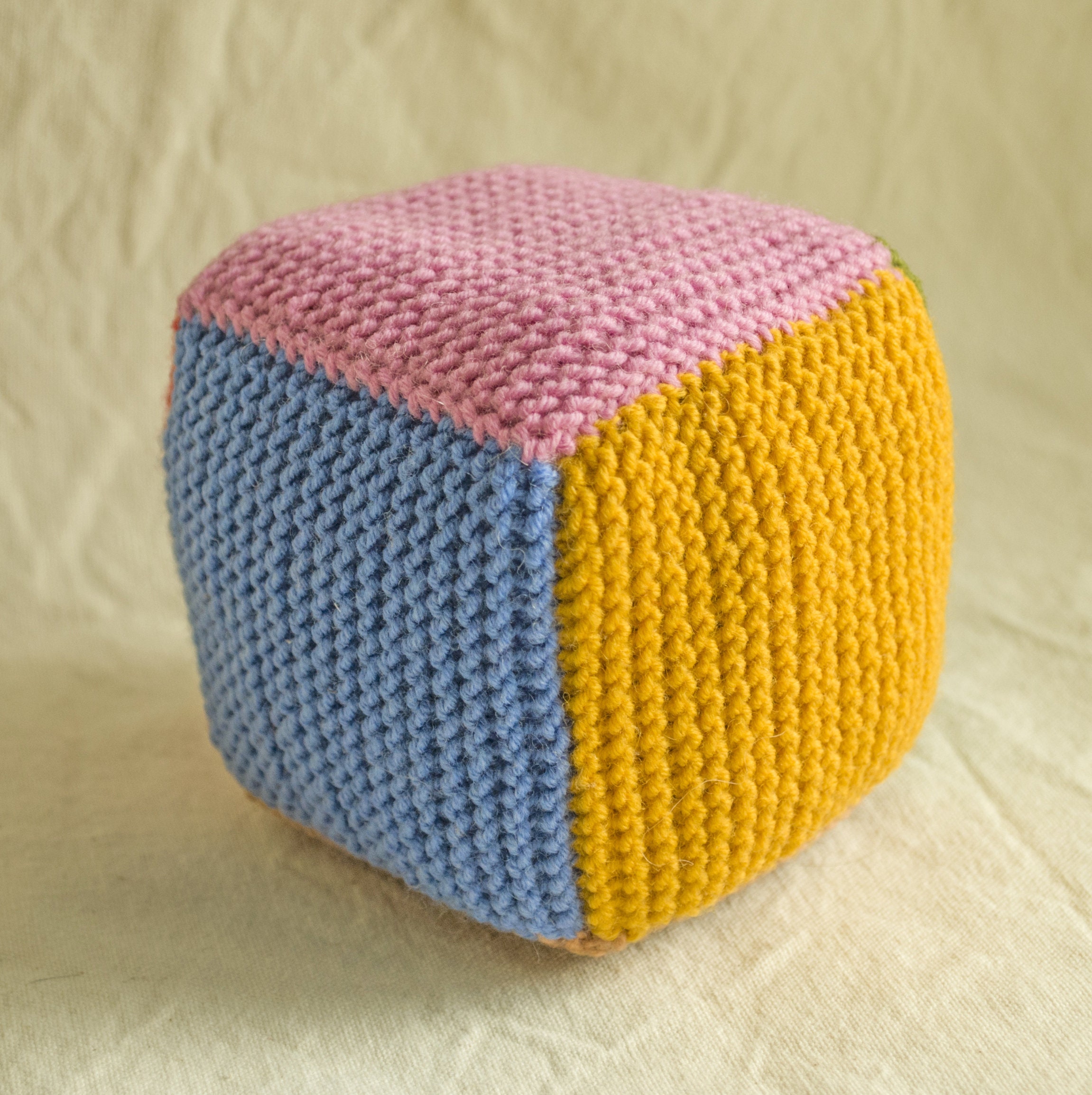 Multicolor Soft Cube Knitted Baby Block Waldorf Montessori Sensory Toy ...
