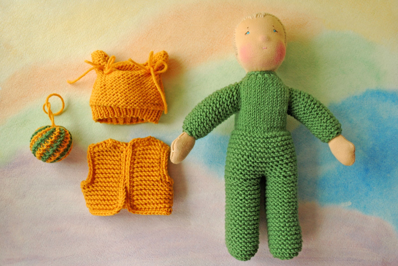 Waldorf doll Knitted Waldorf doll Waldorf baby doll Cuddle | Etsy