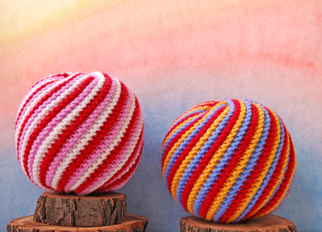 Colorful Balls Rainbow Balls Balls Knit Montessori Balls Balls Knitted ...