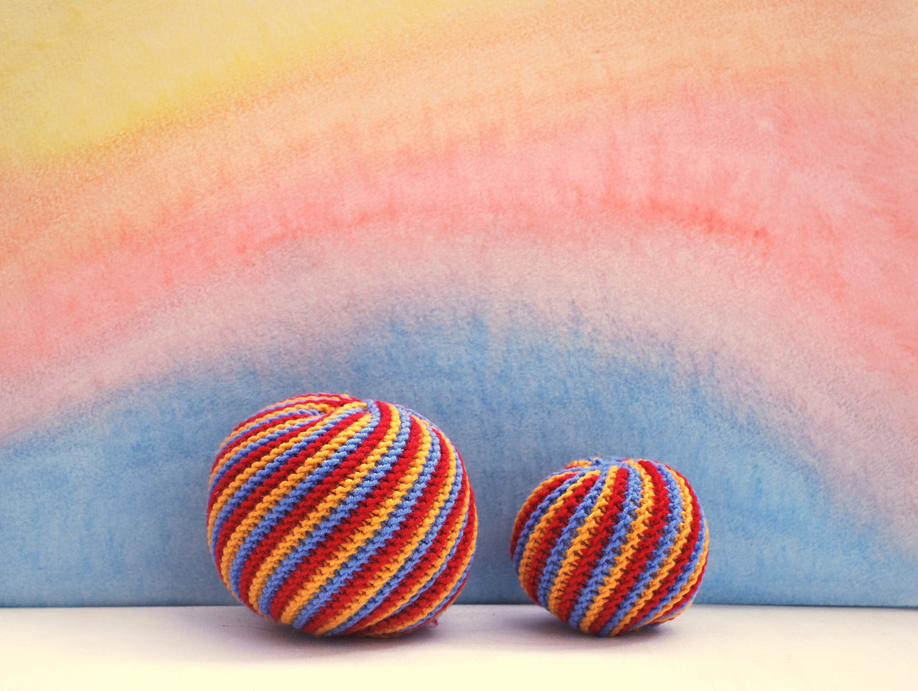 Colorful Balls Rainbow Balls Balls Knit Montessori Balls Balls Knitted ...