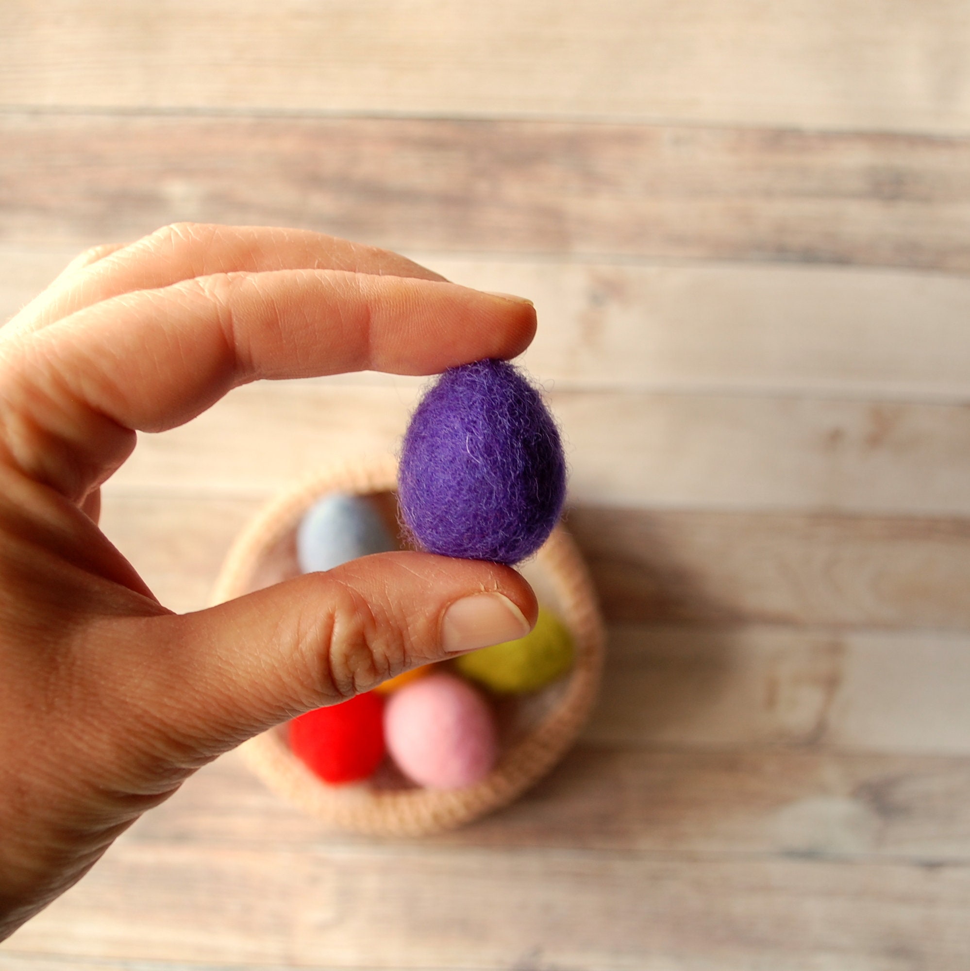 Needle felted Easter Eggs in the crochet basket Easter toys | Etsy