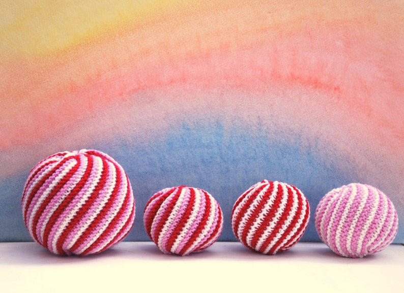 Colorful Balls Rainbow Balls Balls Knit Montessori Balls Balls Knitted ...