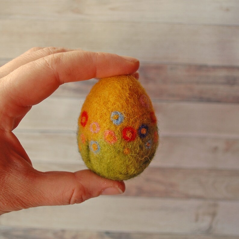 Needle Felted Egg Summer Ornament Felt Egg Easter Decorations Easter ...