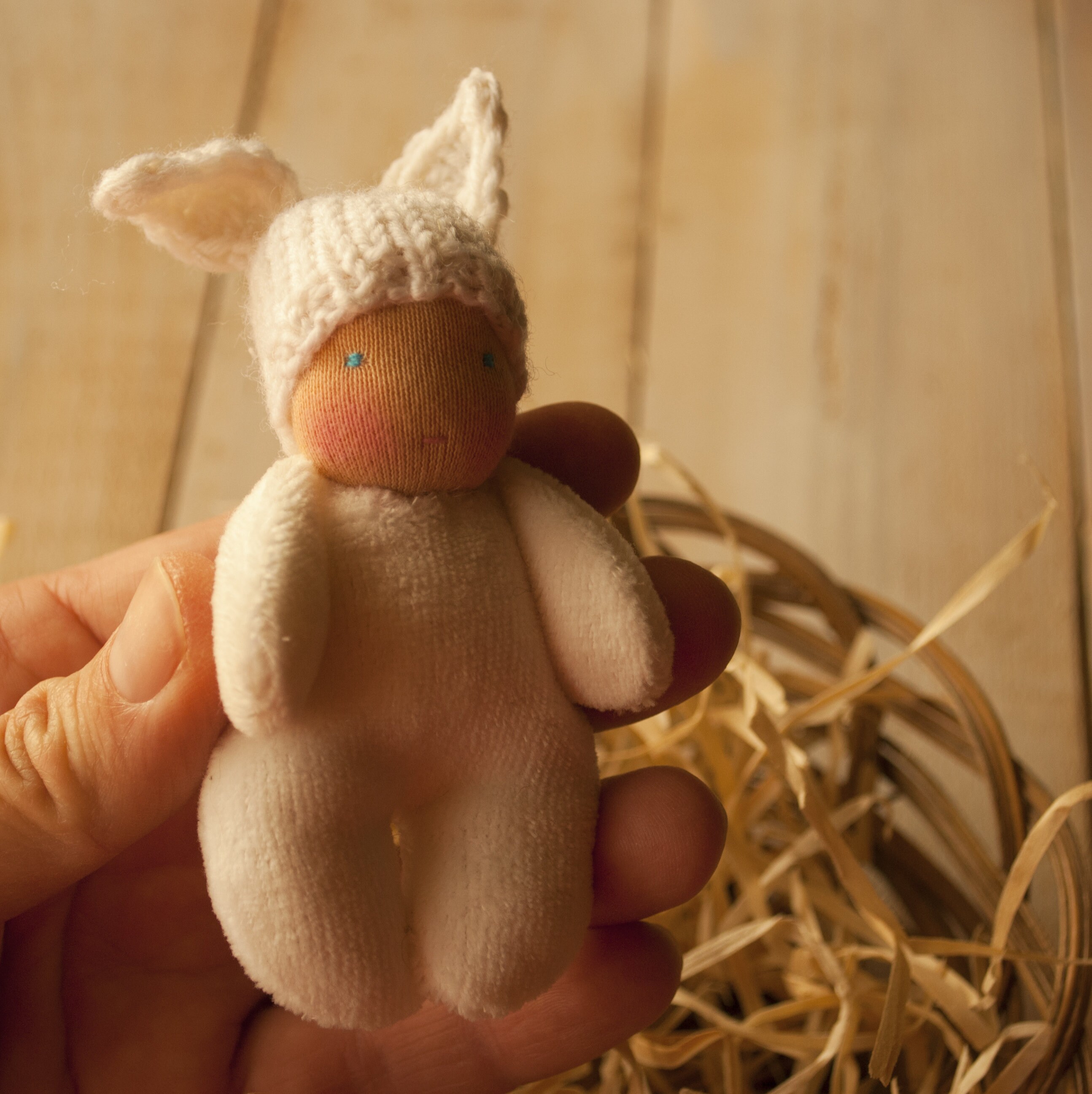 Waldorf Little Bunny doll Pocket baby doll Waldorf Easter doll | Etsy