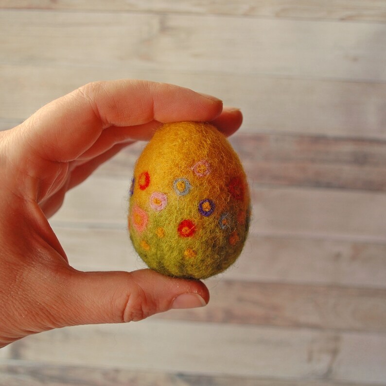 Needle Felted Egg Summer Ornament Felt Egg Easter Decorations Easter ...