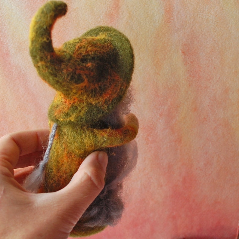 Needle Felted Wool Autumn Gnome With Two Pumpkins Forest Gnome Wool ...