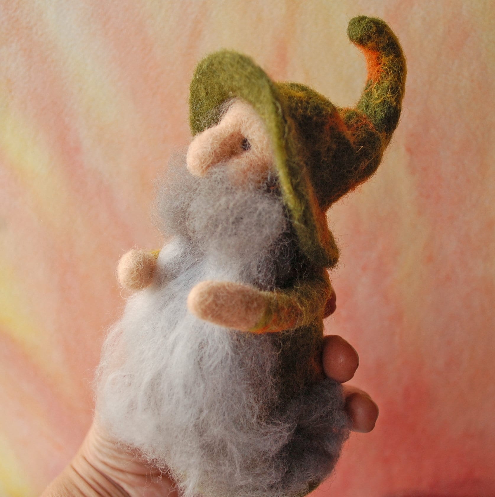 Needle Felted Wool Autumn Gnome With Two Pumpkins Forest Gnome Wool ...