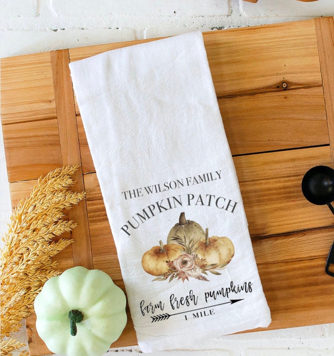 Personalized Fall Tea Towel Fall Tea Towel Custom Tea Towel Autumn Tea ...