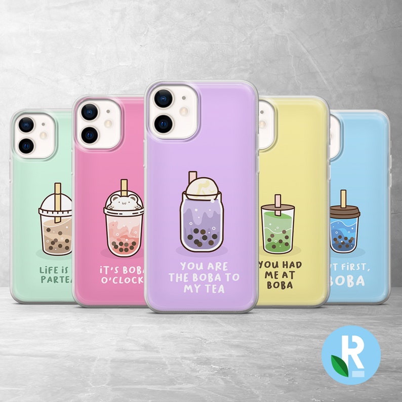 Boba Phone Case Bubble Tea Cover for Iphone 14 Pro 13 12 - Etsy