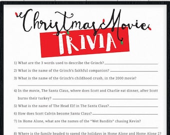 Classic Christmas Movie Trivia Game Printable Christmas Movies Quiz - Etsy