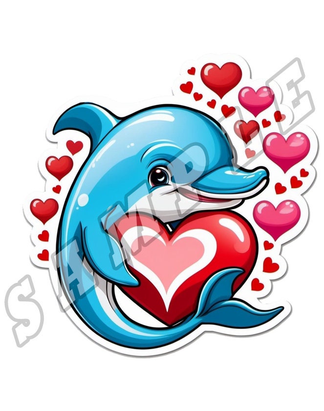 Valentine's Day Animal Love Sticker Set 6 Adorable Animals Holding ...