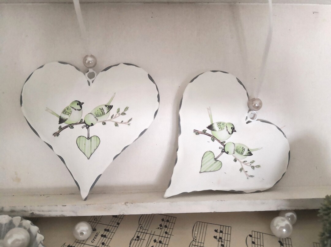 Deko Herz mit Vögeln Fensterdeko Frühling Dekohänger Fensterhänger ...