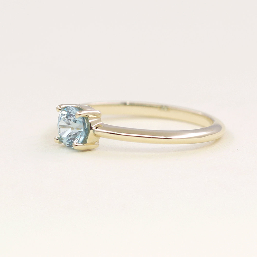 Blue Zircon Engagement Ring / December Birthstone Ring / 14k - Etsy