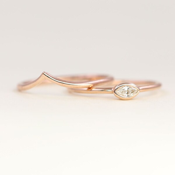 Sideways Engagement Ring - Etsy