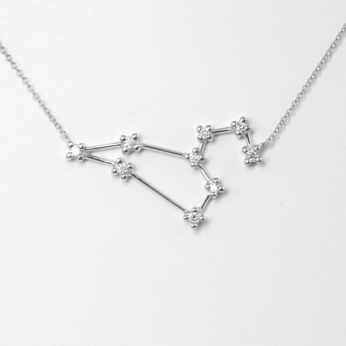 LEO / Zodiac Sign Necklace Diamond Necklace.14k Solid Gold | Etsy