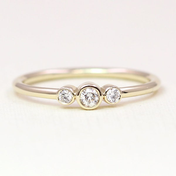 Diamond Bezel Ring - Etsy