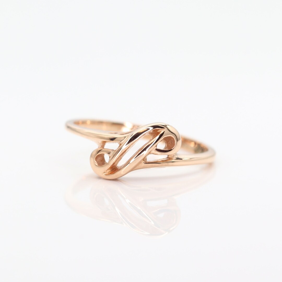 S Shape Gold Ring / 14k Solid Gold Wedding Ring / 14k Dainty - Etsy