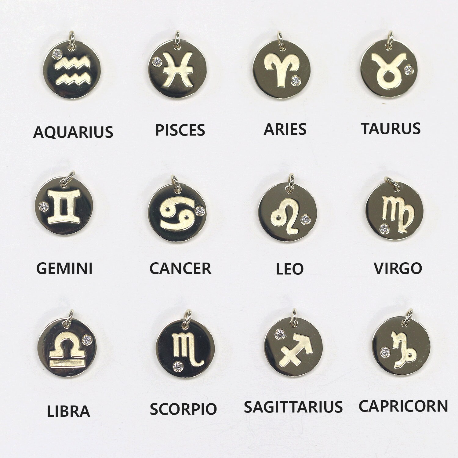 LIBRA / Zodiac Sign Diamond Necklace / 14k Solid Gold - Etsy