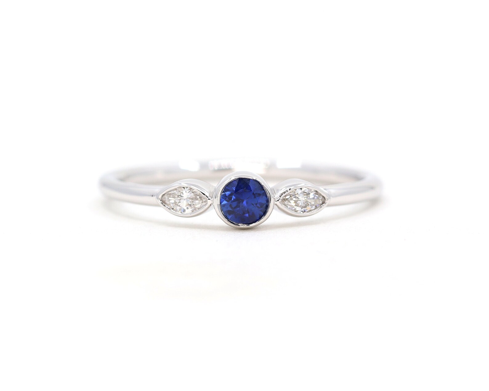 Stackable Sapphire Ring / Tiny Bezel Sapphire Band / Sapphire - Etsy