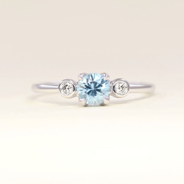 Blue Zircon Ring - Etsy