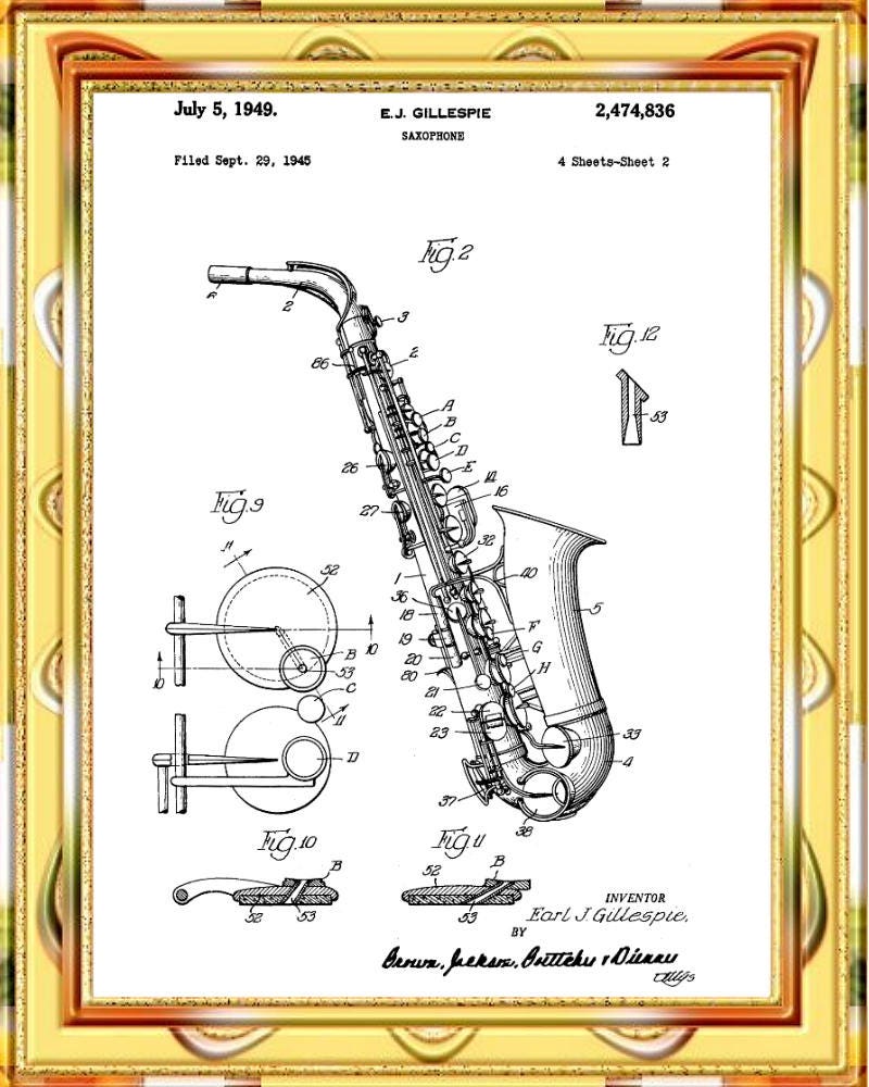 Saxophone Wall Art-instrument Print-saxophone Artwork-saxophone Art-sax ...