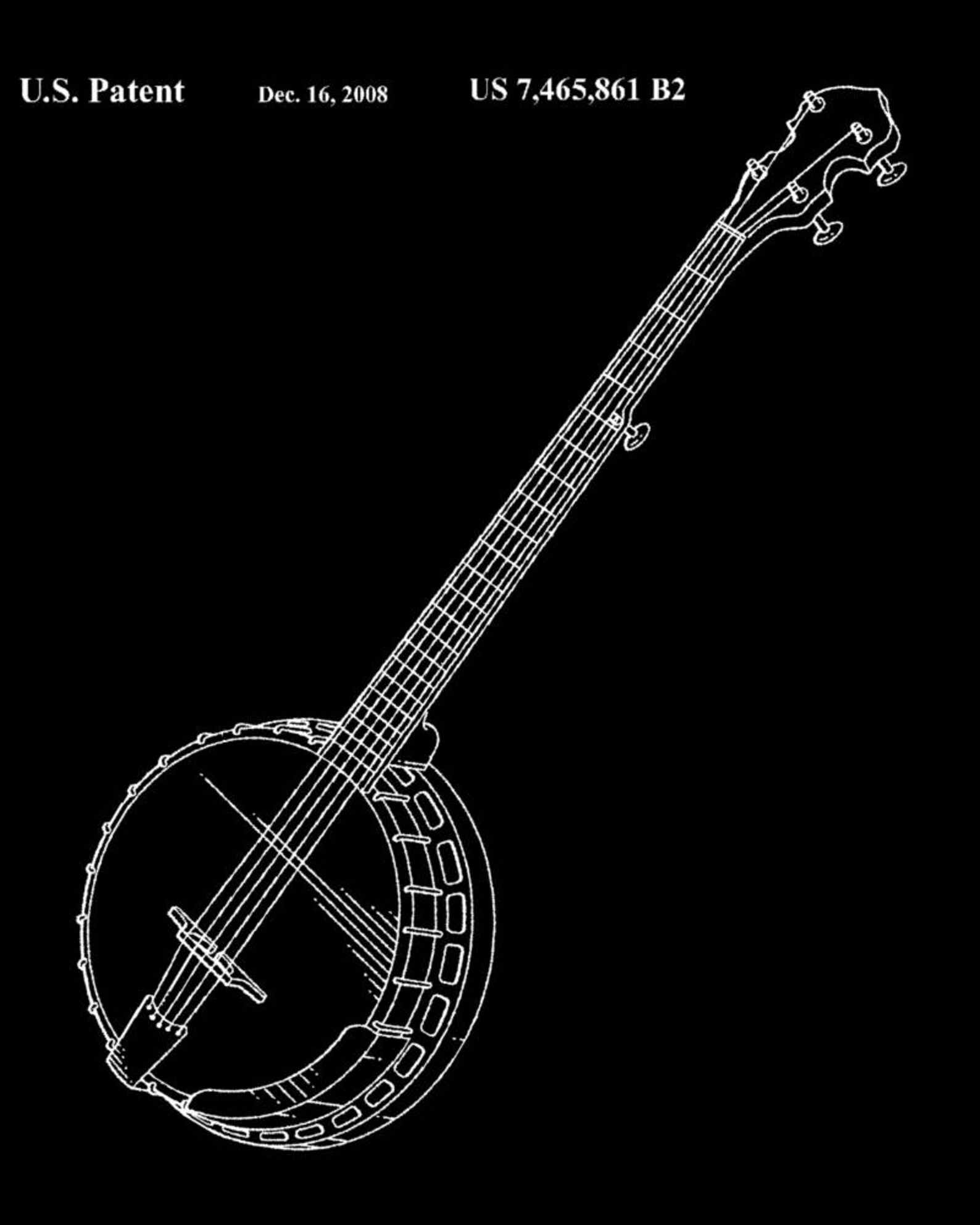 Banjo Patent Print-wall Art-banjo Patent Print-patent Print-banjo Wall ...