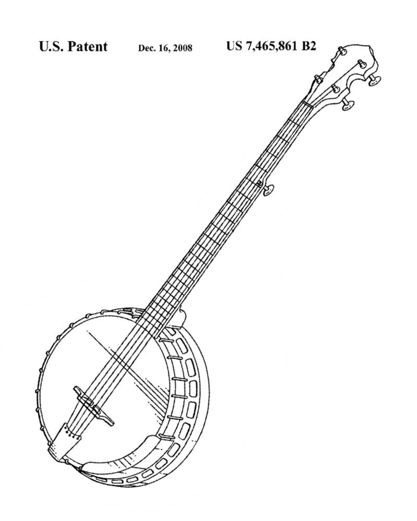 Banjo Patent Print-wall Art-banjo Patent Print-patent Print-banjo Wall ...