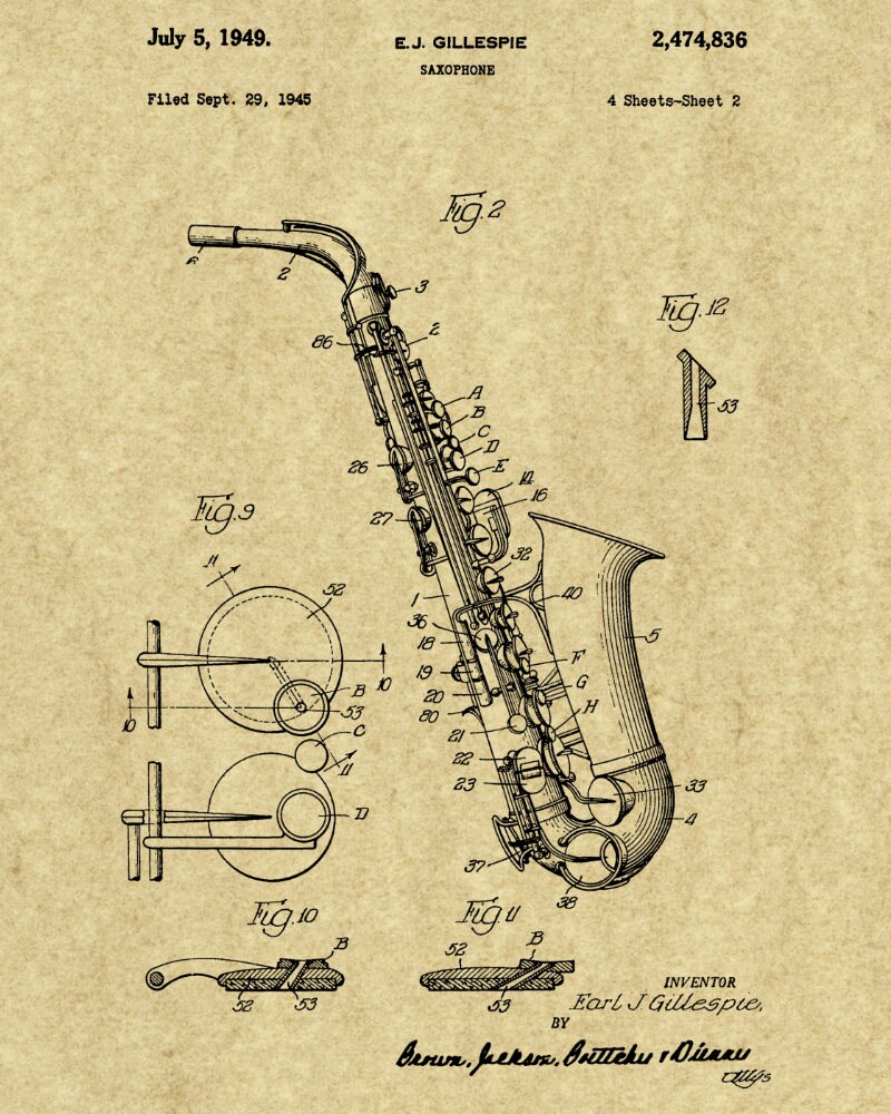 Saxophone Wall Art-instrument Print-saxophone Artwork-saxophone Art-sax ...