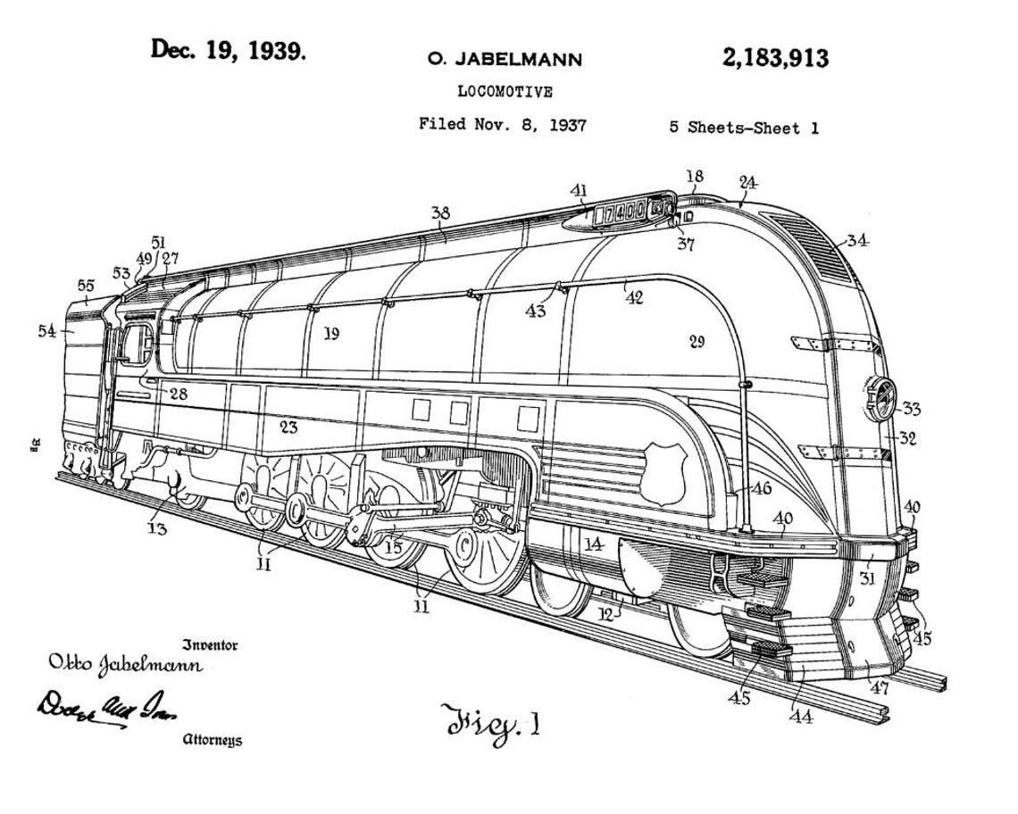 Locomotive Engine Patent Print 1939-train Enthusiast-train Gifts ...
