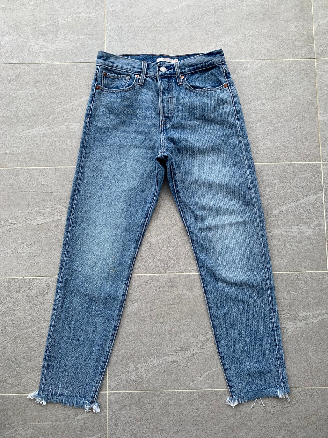 Vintage Levis Wedgie Jeans: Faded Blue Denim, 27" Inseam - Etsy