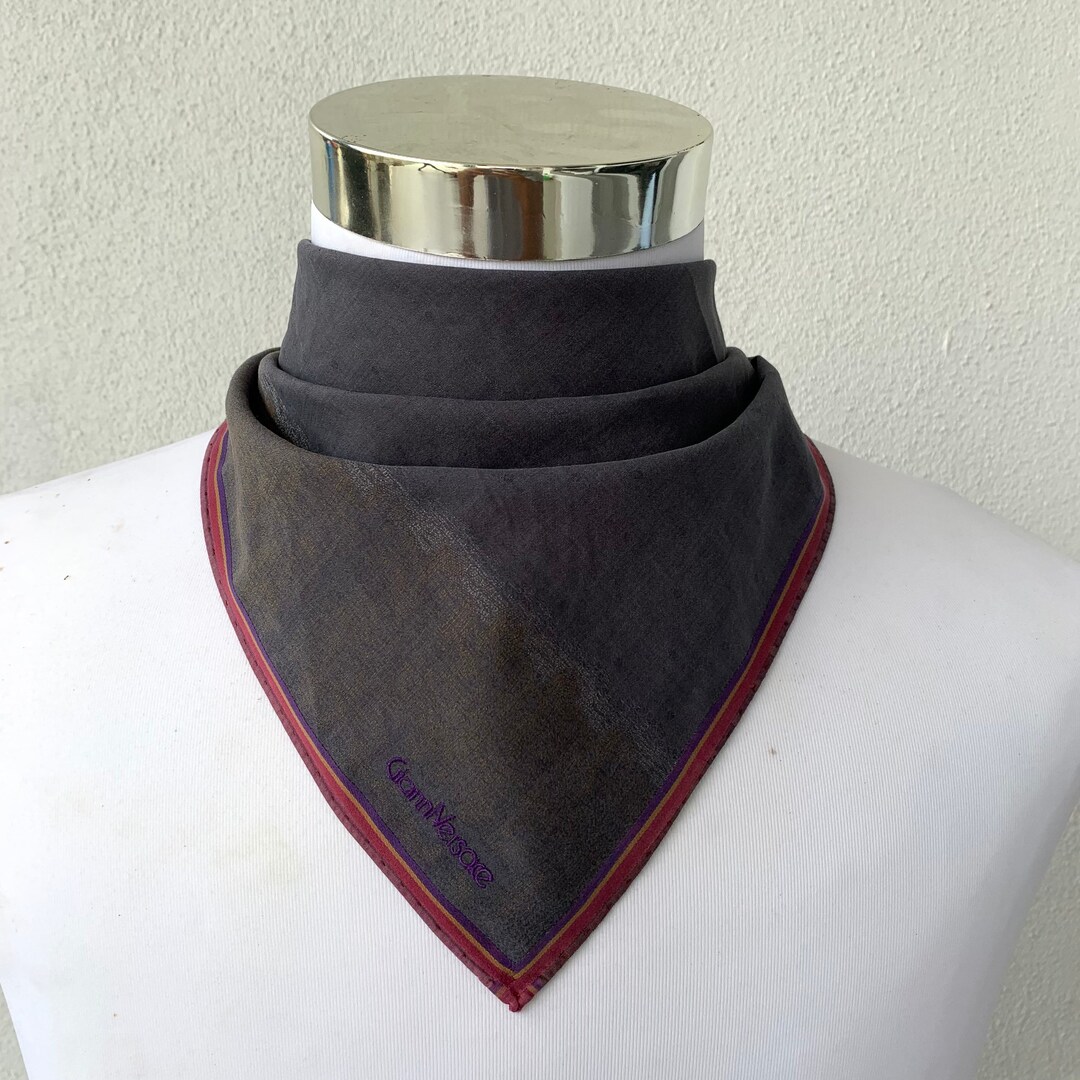 GIANNI VERSACE Handkerchief Neckerchief Bandana Handky Small Logo ...
