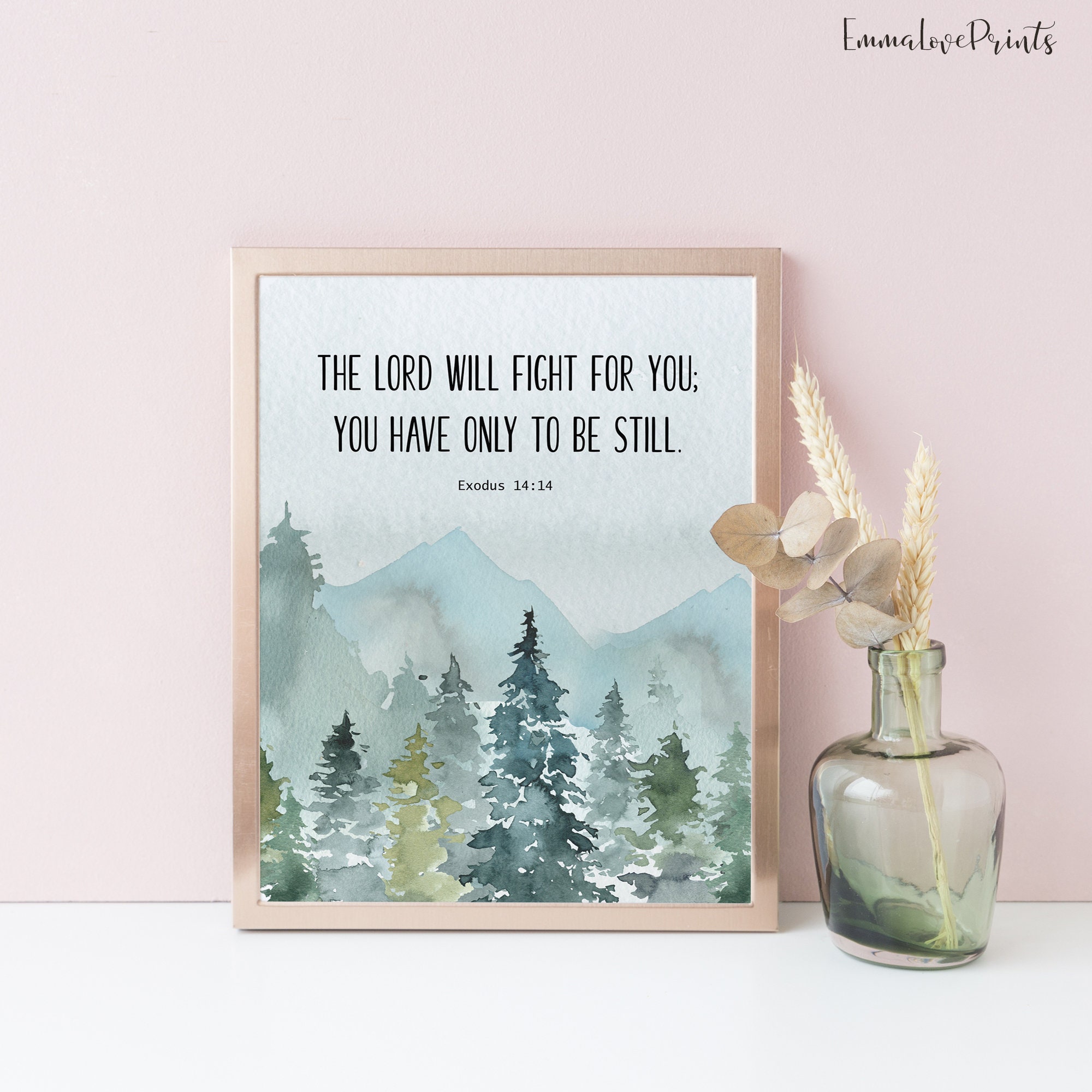 Bible Verse Prints the LORD Will Fight for You Exodus 14 14 | Etsy