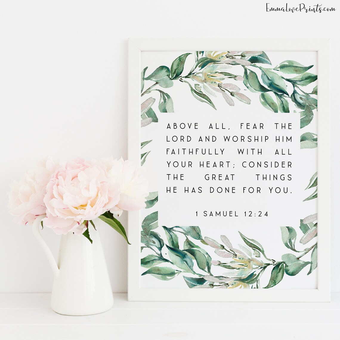 Bible Verse Prints, 1 Samuel 12 24, Fear the Lord, Scripture Prints ...