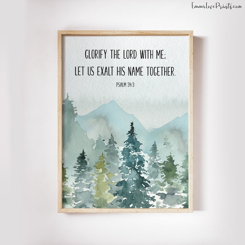 Bible Verse Prints Printable Psalm 34 Christian Wall Art - Etsy