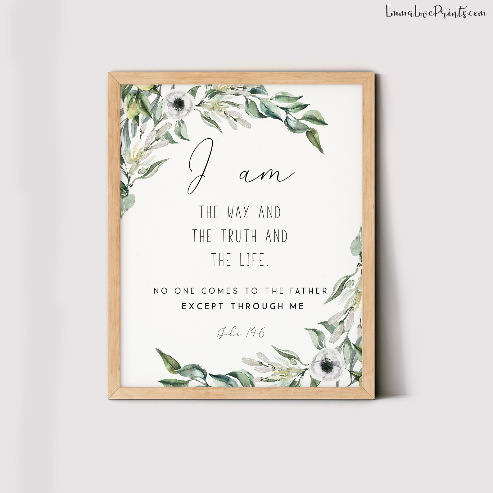 John 14 6 Christian Wall Art Bible Verse Prints Scripture - Etsy