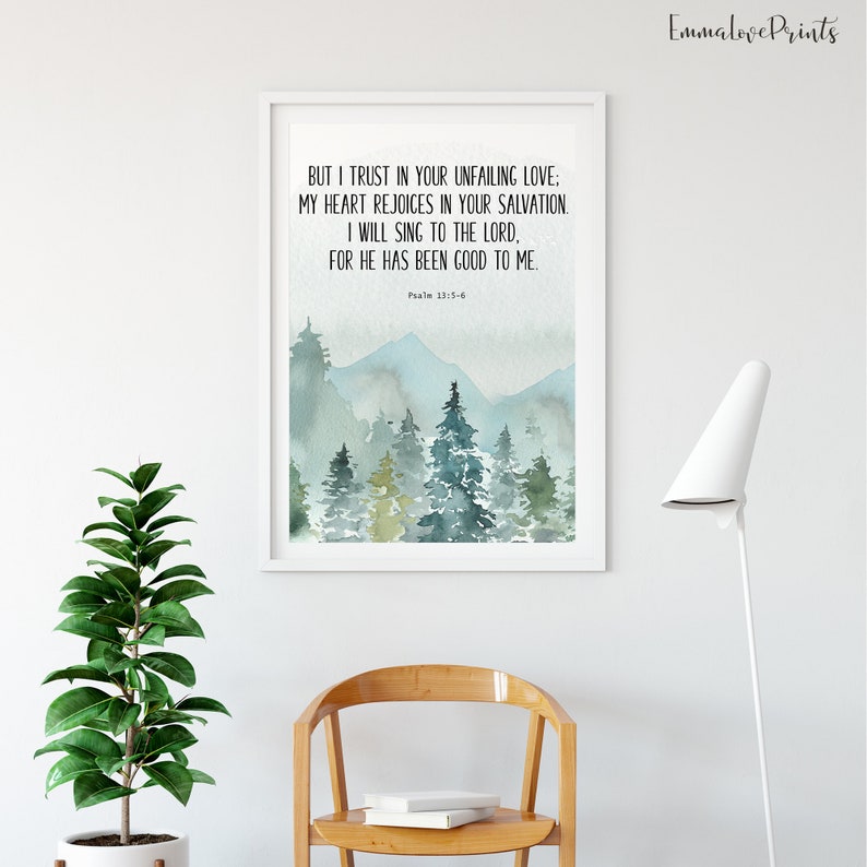 Bible Verse Prints Psalm 13 5 Christian Wall Art but I | Etsy