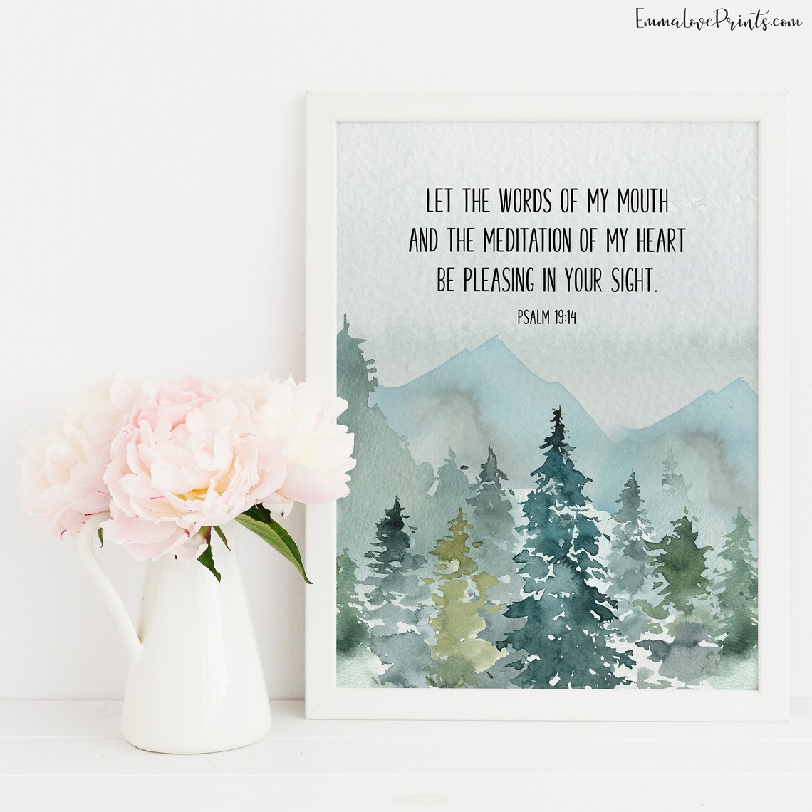 Psalm 19 14 Bible Verse Prints Christian Wall Art Printable - Etsy