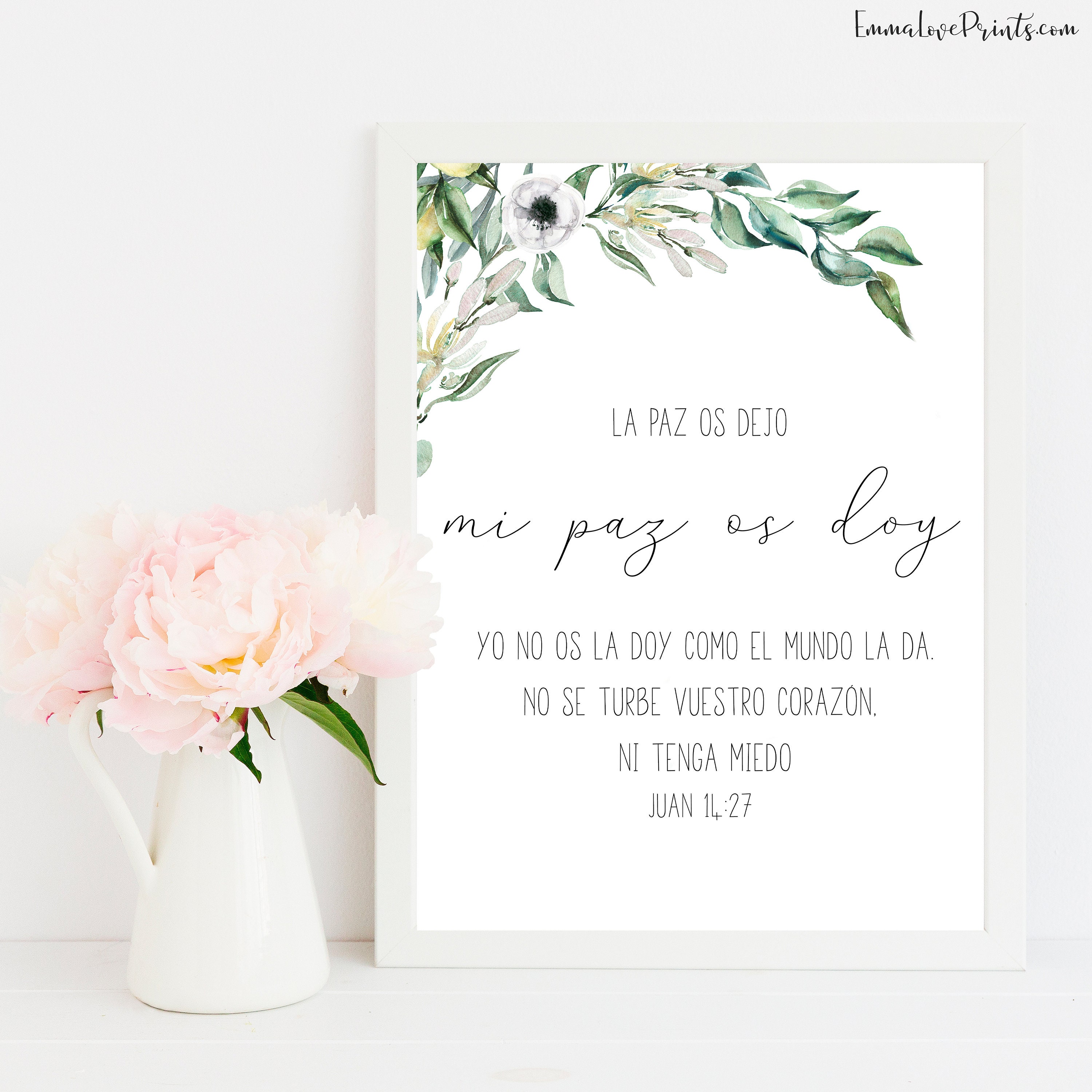 Spanish Bible Verse Prints John 14 27 Peace I Leave With | Etsy
