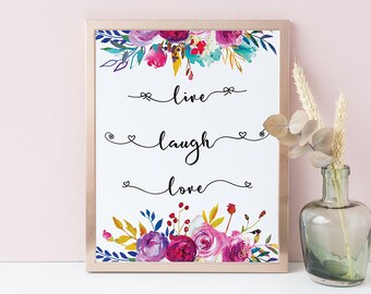 Live Laugh Love Printable Poster - Etsy